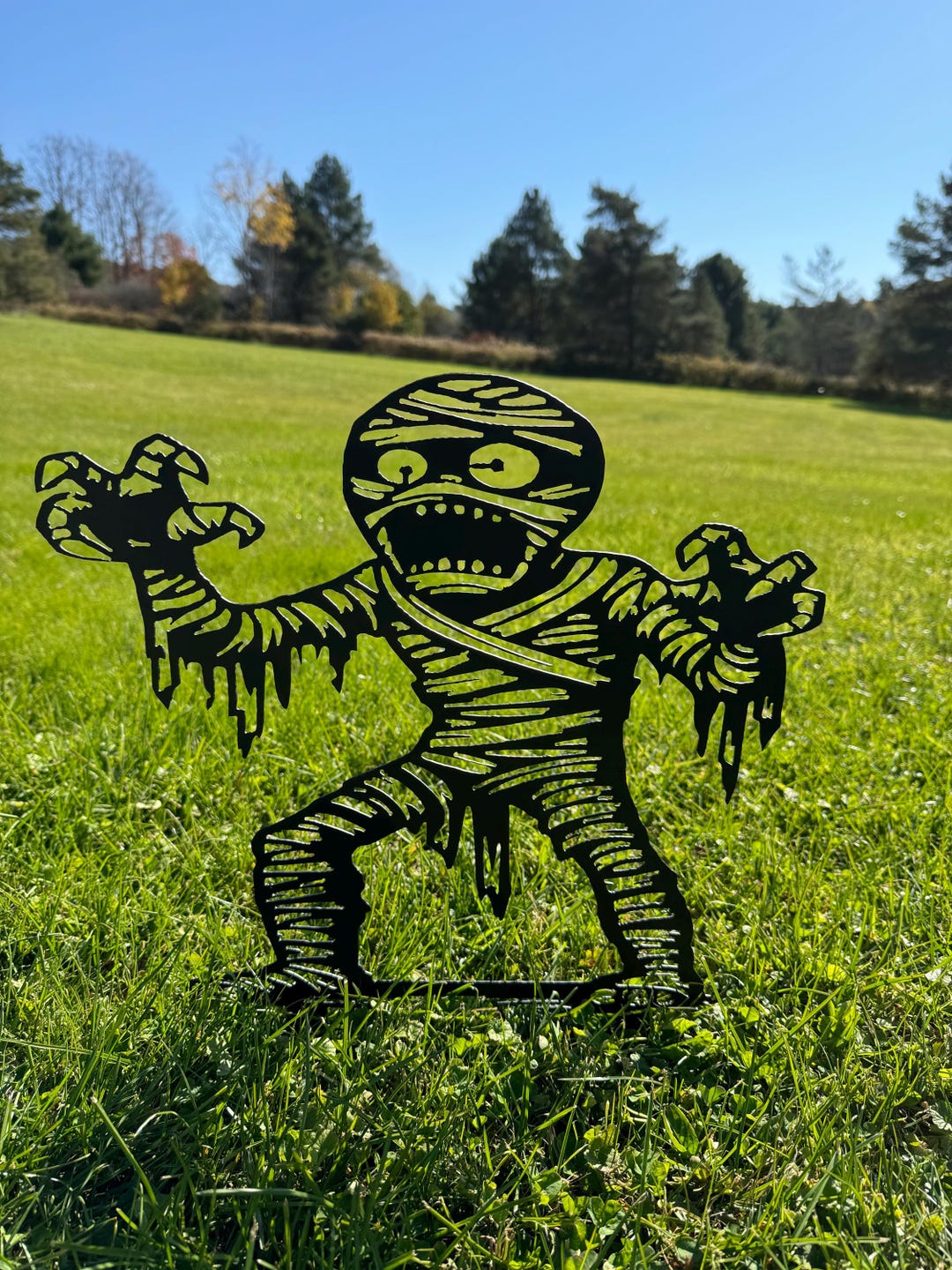 Metal Mummy Stake, Mummy Garden Stake, Metal Halloween Stake, Mummy ...