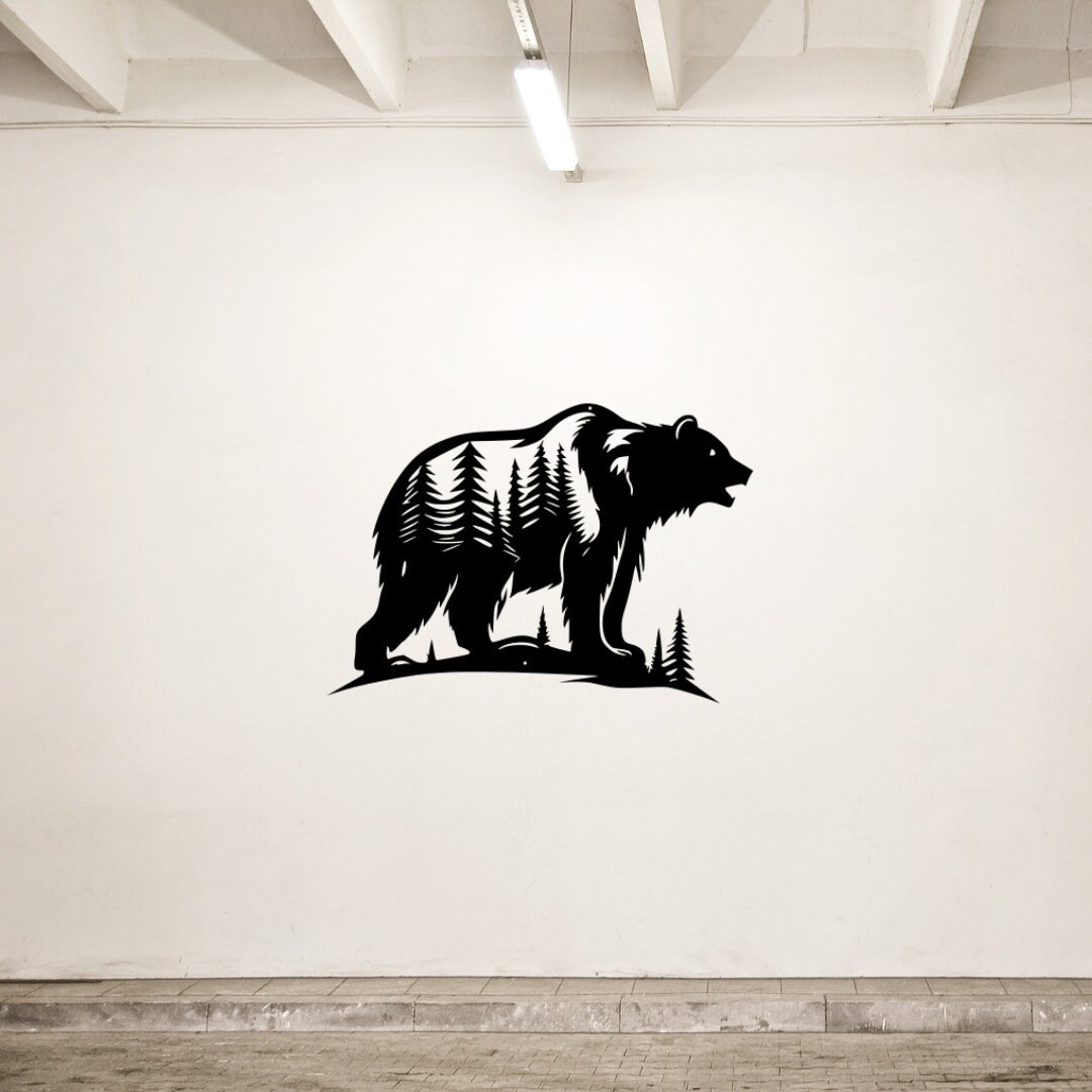 Bear Metal Sign, Cabin Bear Sign, Bear Wall Art - Etsy