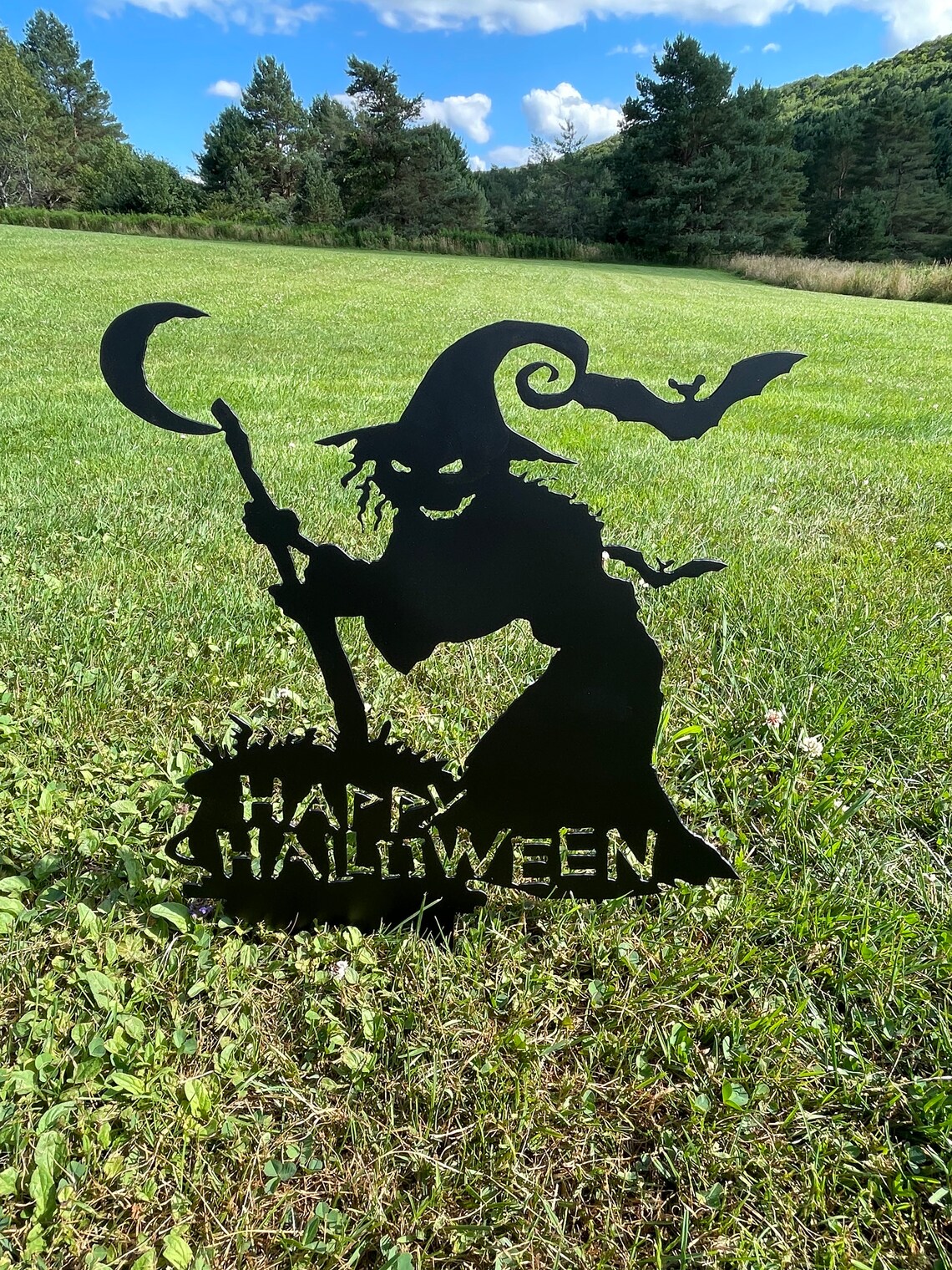 Metal Witch Yard Stake, Witch Halloween Decor, Metal Witch Stake - Etsy