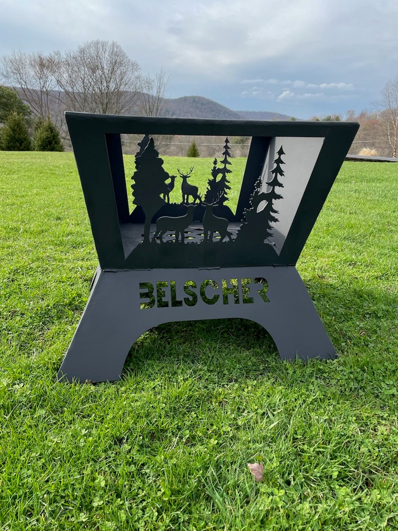 Custom Deer Fire Pit, Personalized Fire Pit, Gift for Him, Metal Plasma ...