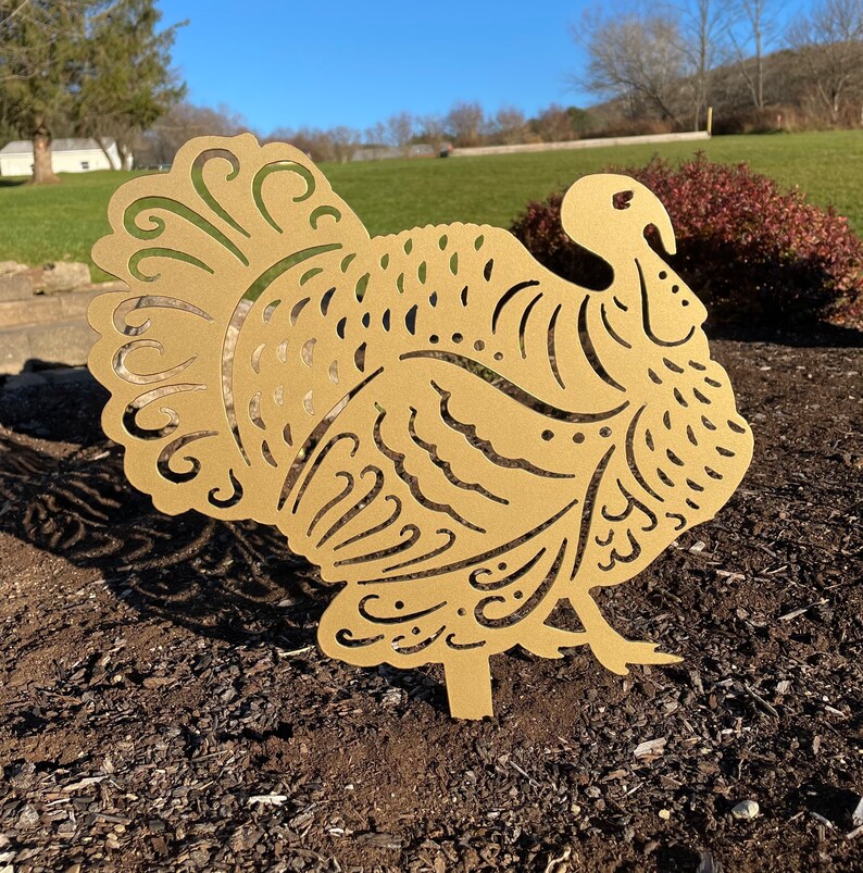 Metal Turkey Stake, Turkey Yard Stake, Metal Fall Turkey Decor, Metal ...
