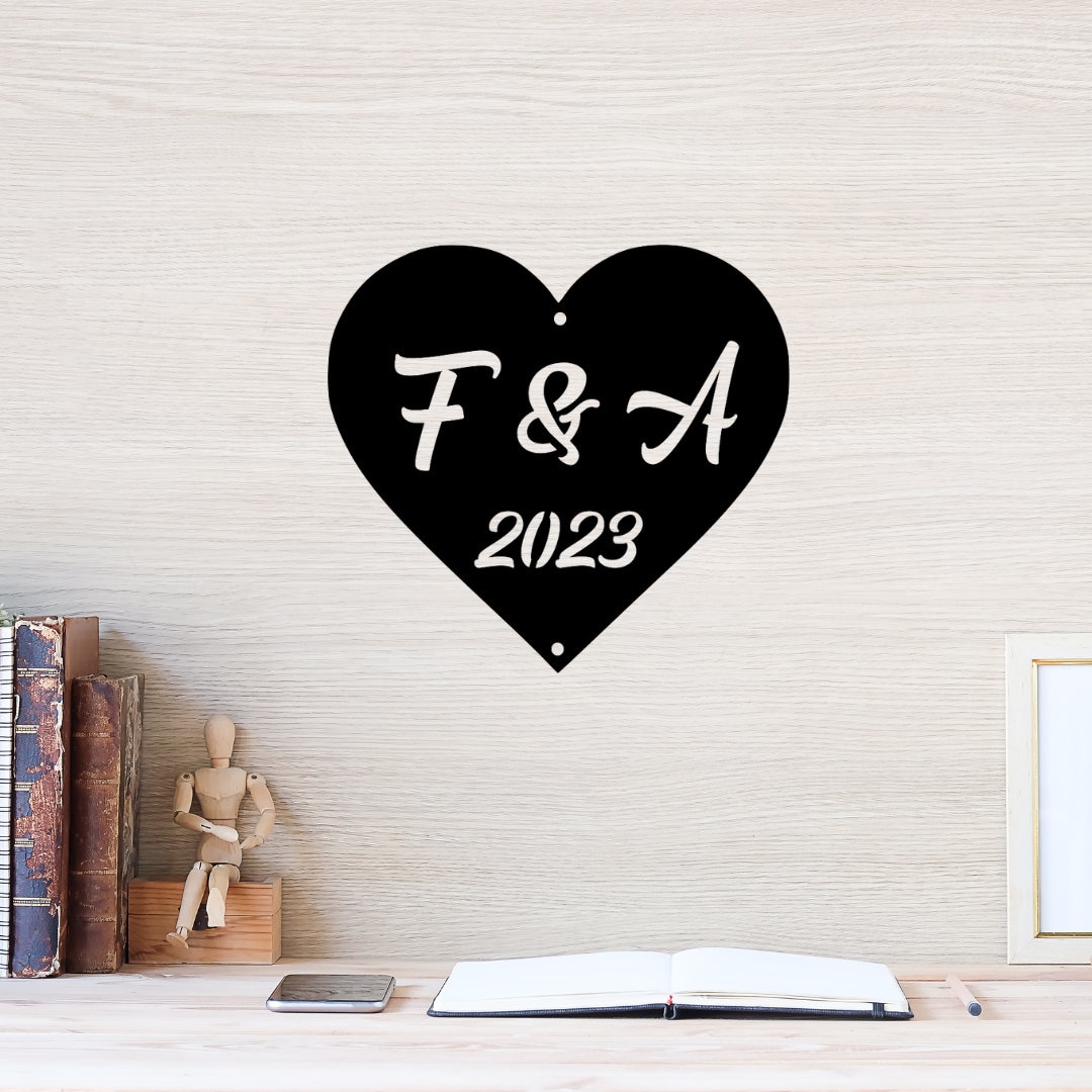 Personalized Metal Heart Sign, Custom Metal Valentine's Day Gift, Metal ...