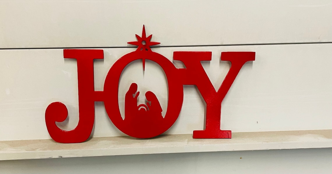 Nativity Joy Sign Metal Nativity Joy Sign Joy Sign | Etsy