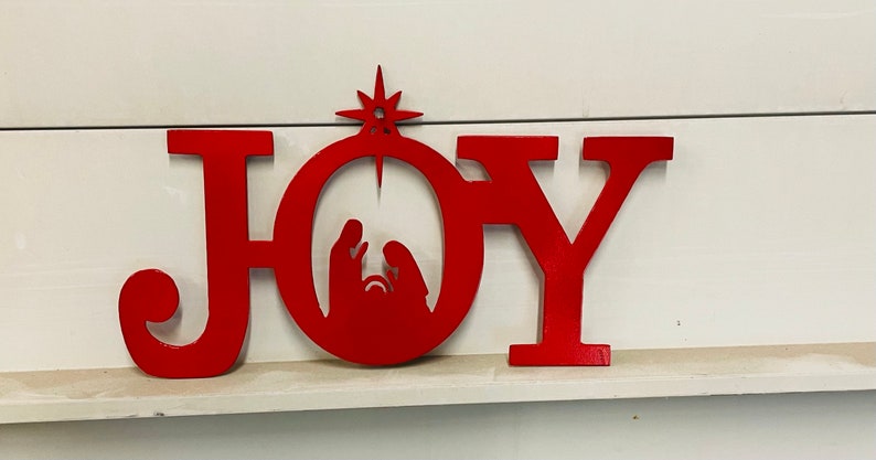 Nativity Joy Sign, Metal Nativity Joy Sign, Joy Sign - Etsy