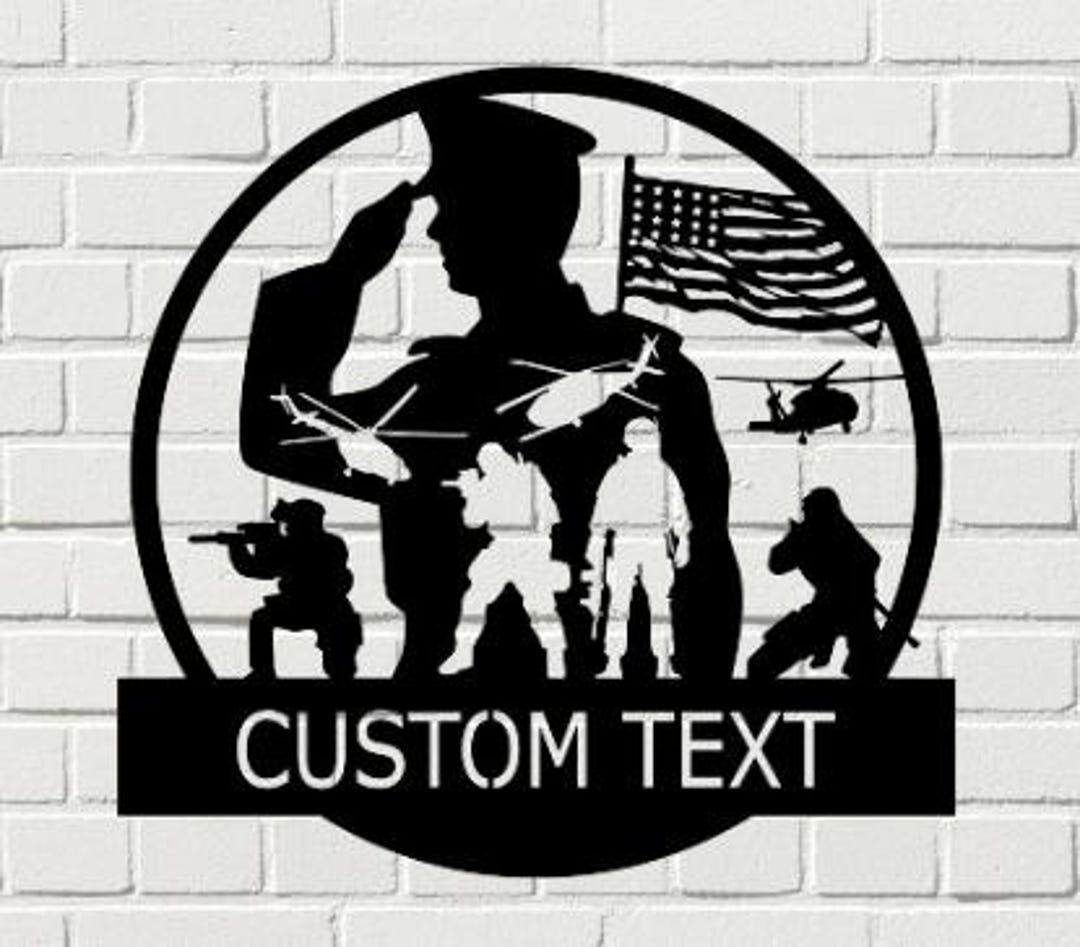 Custom Metal Military Sign, Metal Soldier Stake, Custom USA Memorial ...