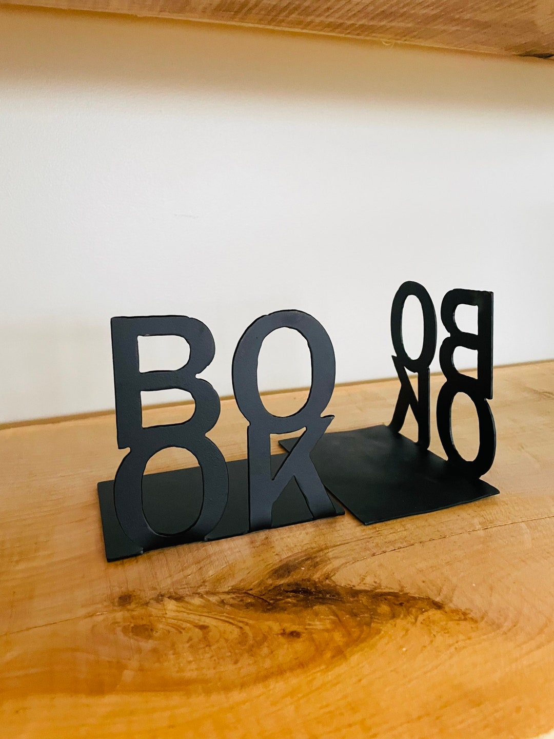 Metal Bookend, Office & Bookshelf Book Stopper, Book Letters Bookend - Etsy