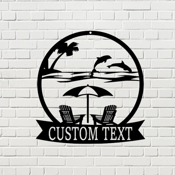 Personalized Beach Sign Custom Metal Sign Tropical Metal - Etsy