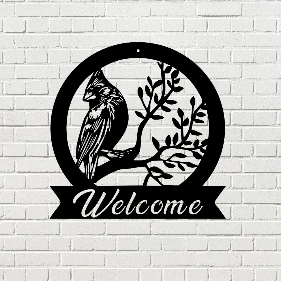 Cardinal Metal Sign, Cardinal Welcome Sign, Spring Wall Art, Spring ...