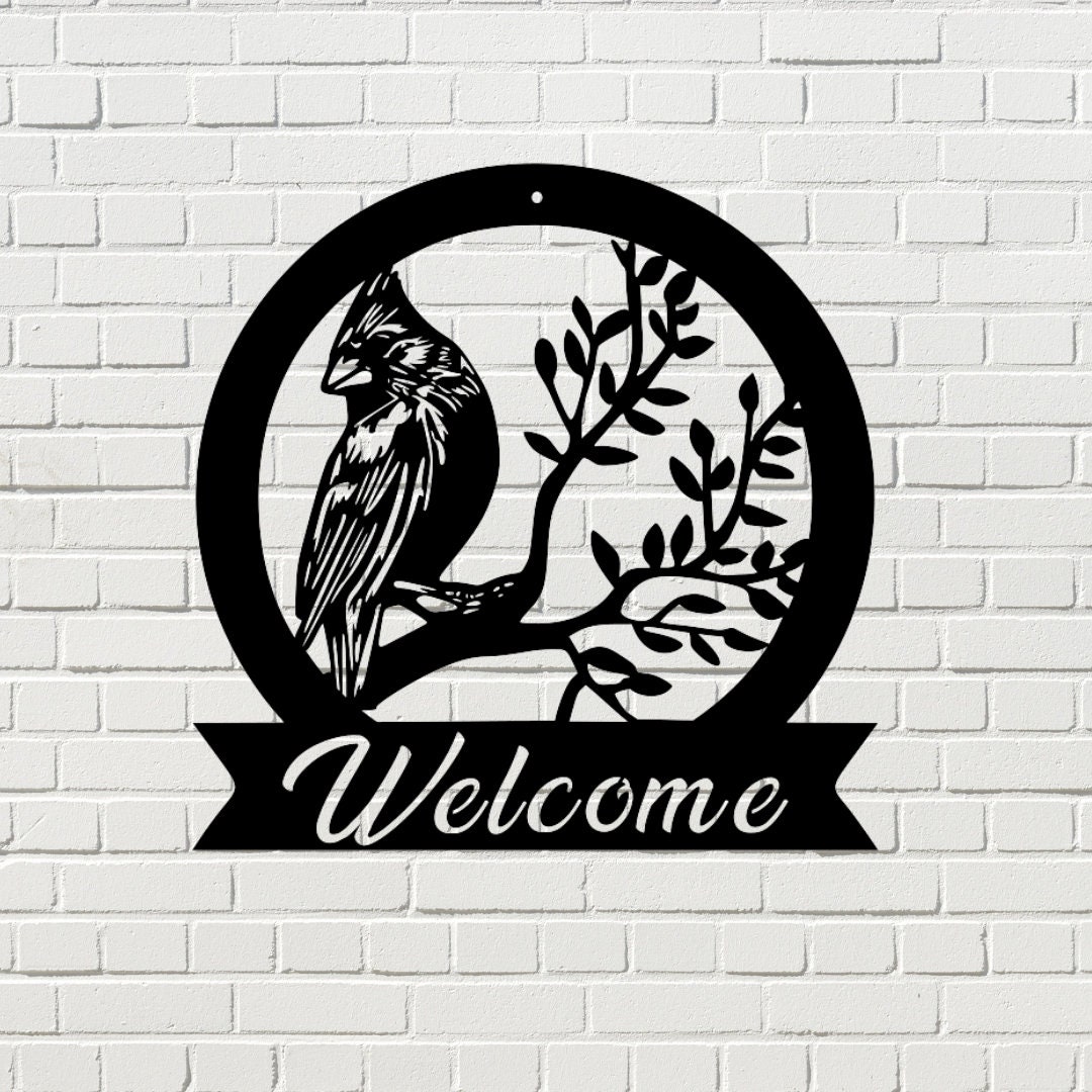 Cardinal Metal Sign, Cardinal Welcome Sign, Spring Wall Art, Spring ...