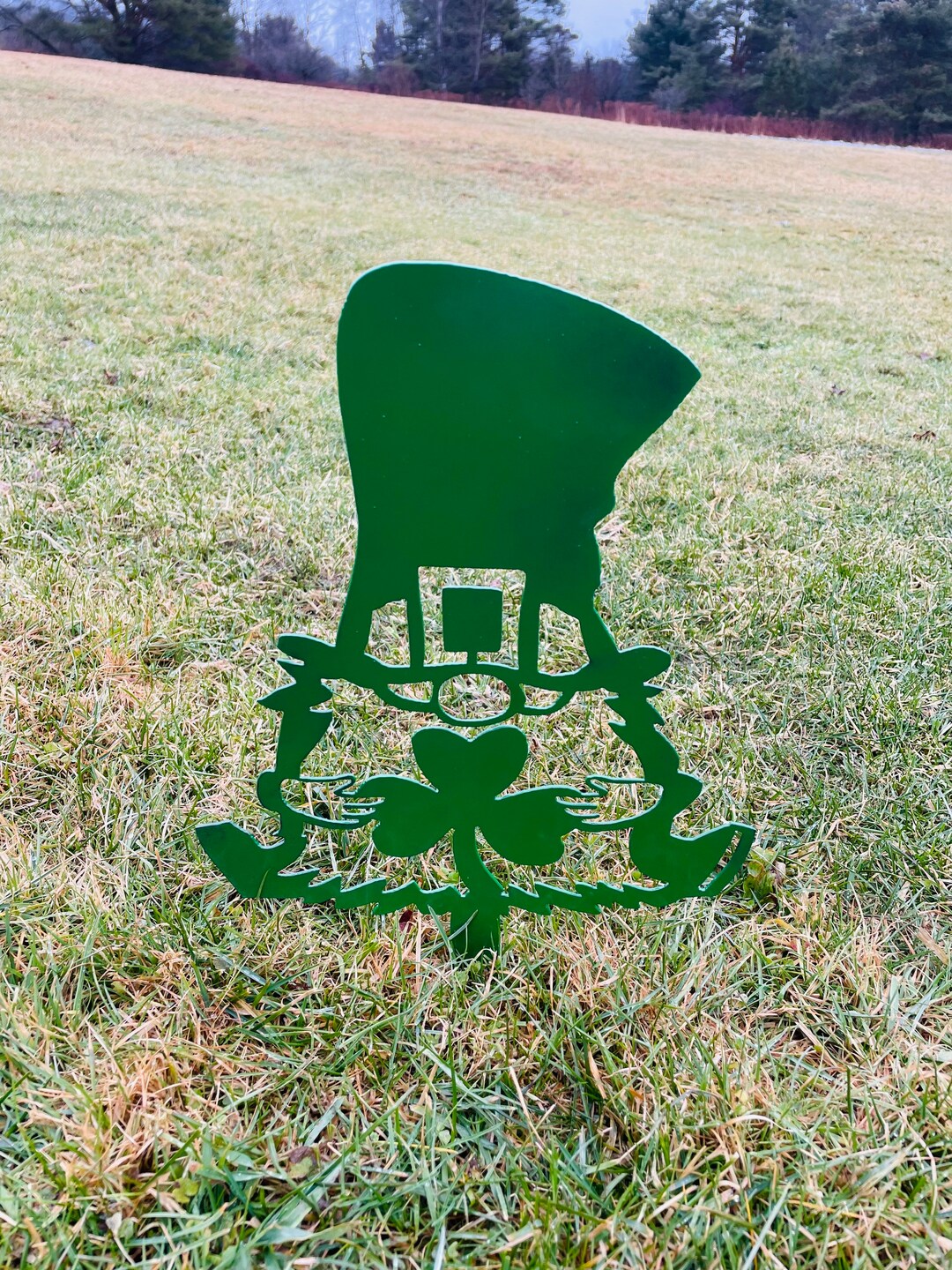 Metal Gnome Yard Stake, St. Patricks Day Gnome, Metal Yard Stake, St ...