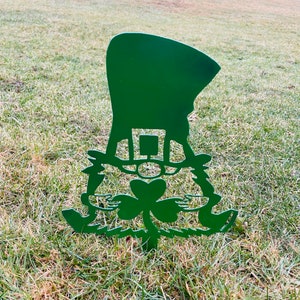 Metal Gnome Yard Stake, St. Patricks Day Gnome, Metal Yard Stake, St ...