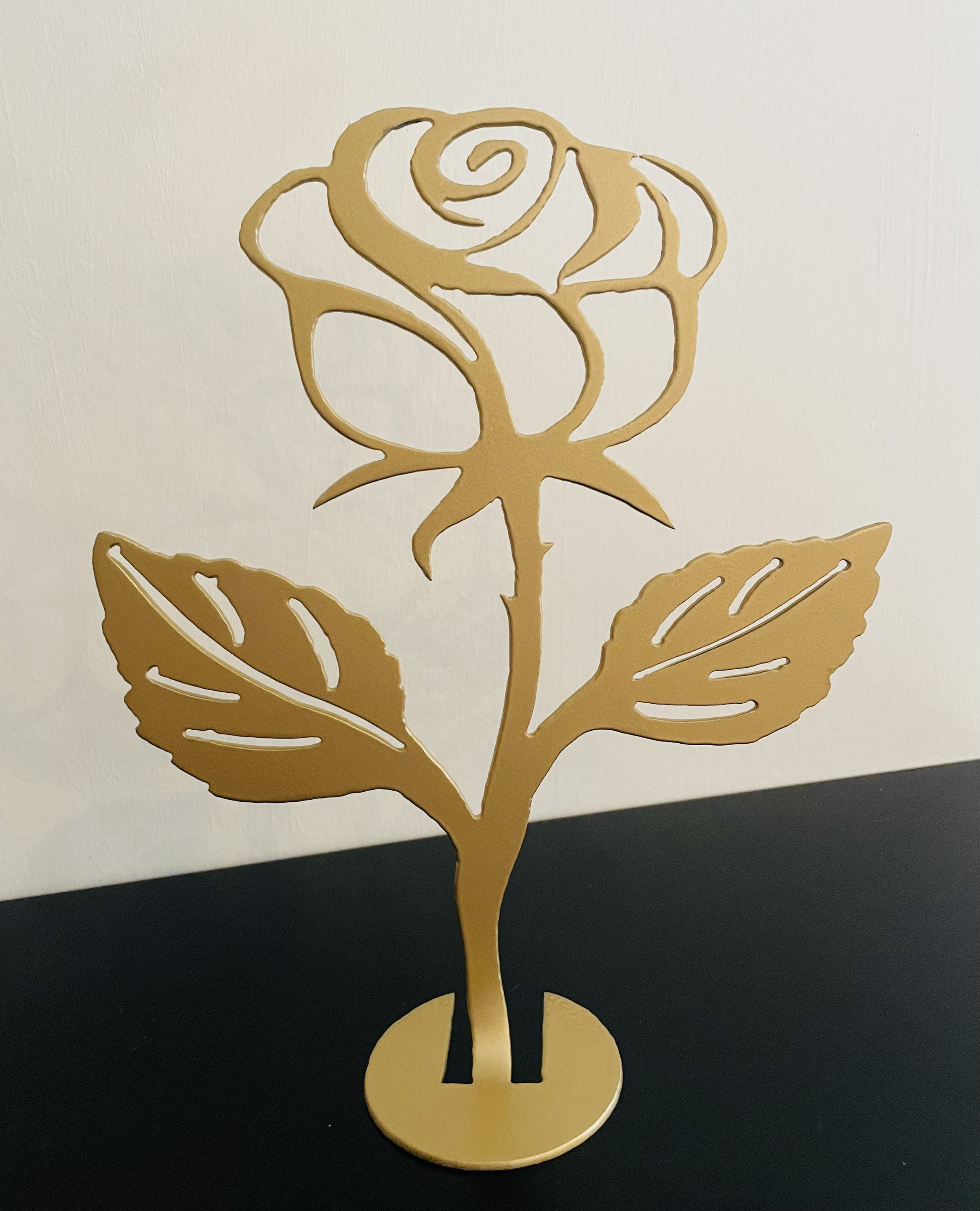Standing Metal Rose, Metal Rose Art, Metal Valentines Day Gift ...