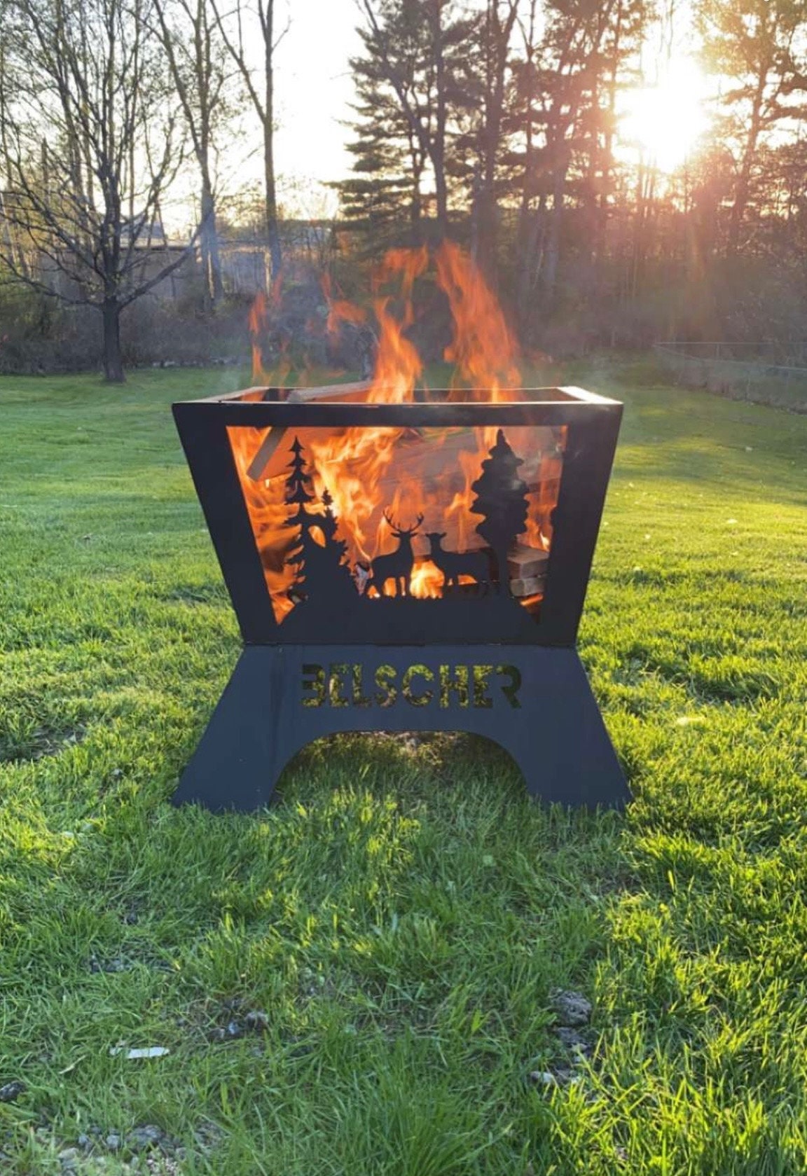 Custom Deer Fire Pit, Personalized Fire Pit, Gift for Him, Metal Plasma ...