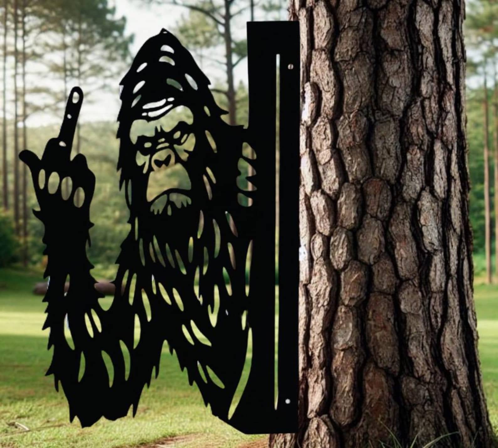 Flipping off Bigfoot Sign DXF, Peaking Bigfoot DXF and SVG Files ...