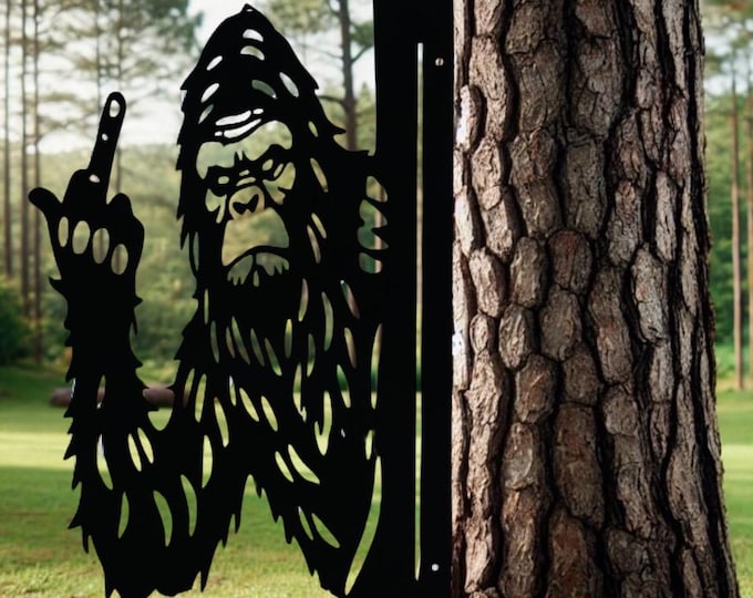 Flipping off Bigfoot Sign DXF, Peaking Bigfoot DXF and SVG Files ...