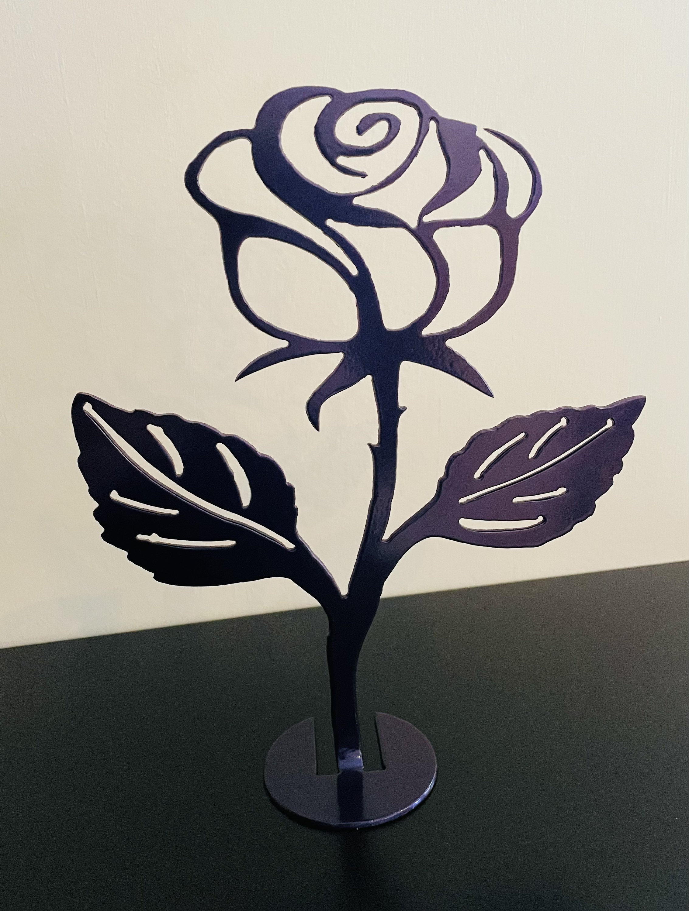 Standing Metal Rose, Metal Rose Art, Metal Valentines Day Gift ...