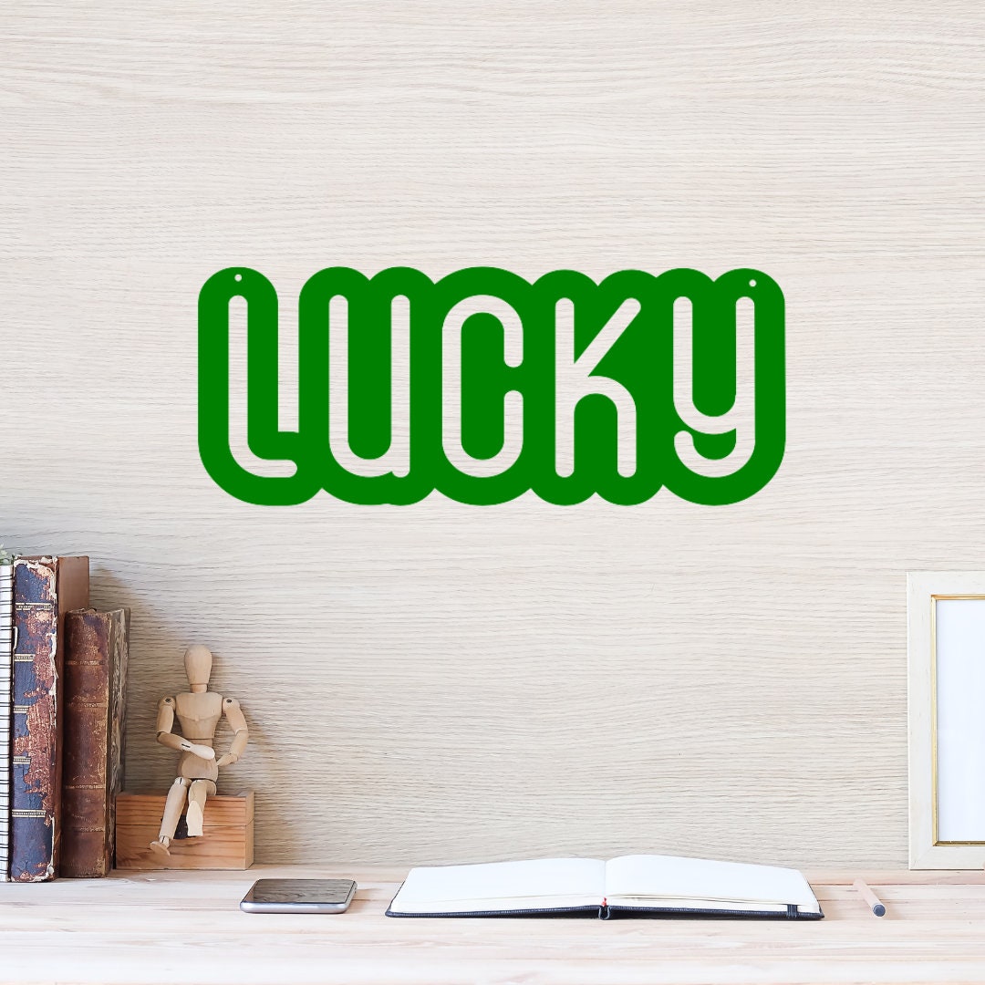 Metal Lucky Sign, Lucky Word Art, St. Patrick's Day Decor, Metal Lucky ...