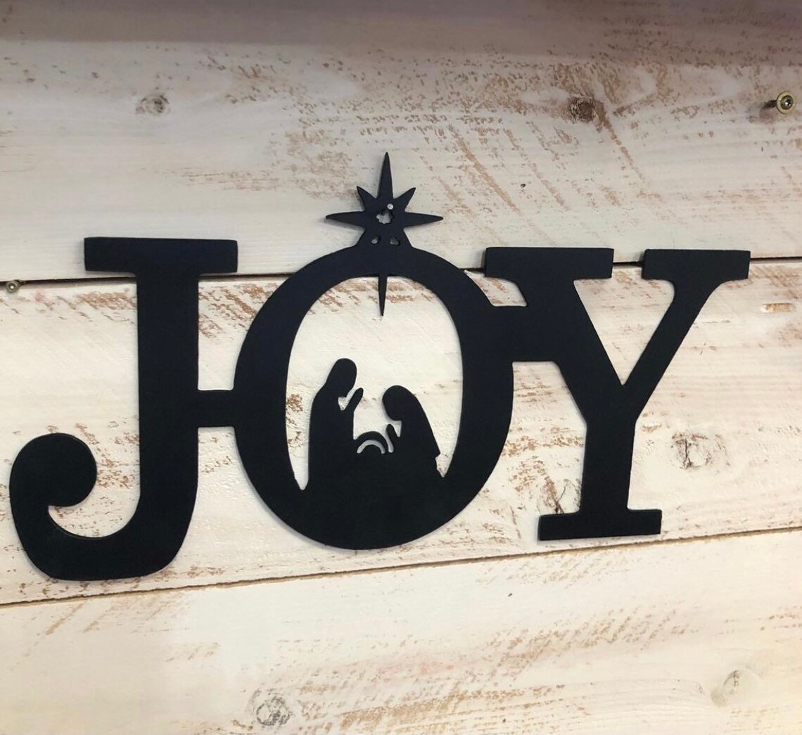 Nativity Joy Sign Metal Nativity Joy Sign Joy Sign | Etsy