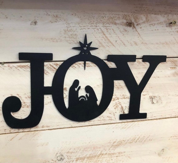 Nativity Joy Sign Metal Nativity Joy Sign Joy Sign | Etsy