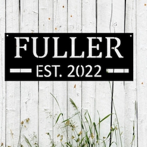 Personalized Metal Family Sign, Metal Est Sign, Custom Metal Name and ...