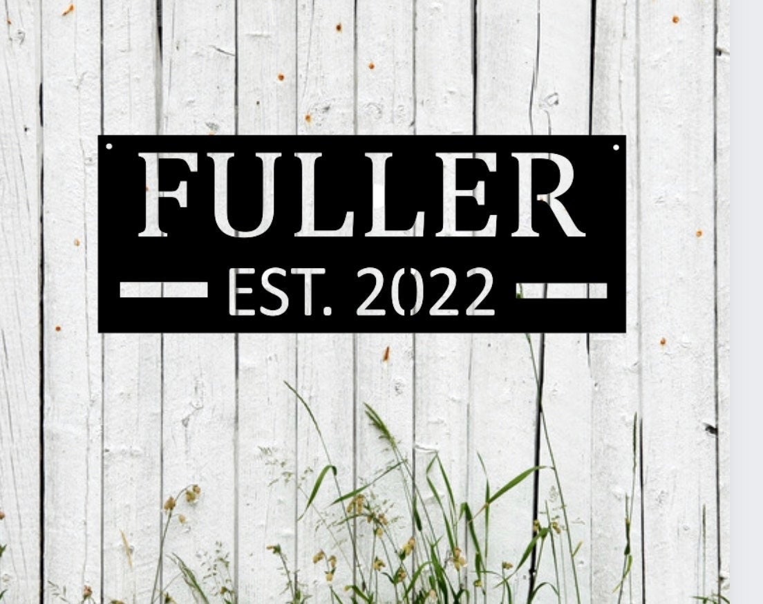 Personalized Metal Family Sign, Metal Est Sign, Custom Metal Name and ...