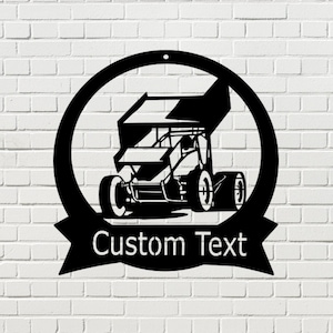 Sprint Car Personalized Metal Sign, Sprint Car Sign, Metal Racing Sign ...