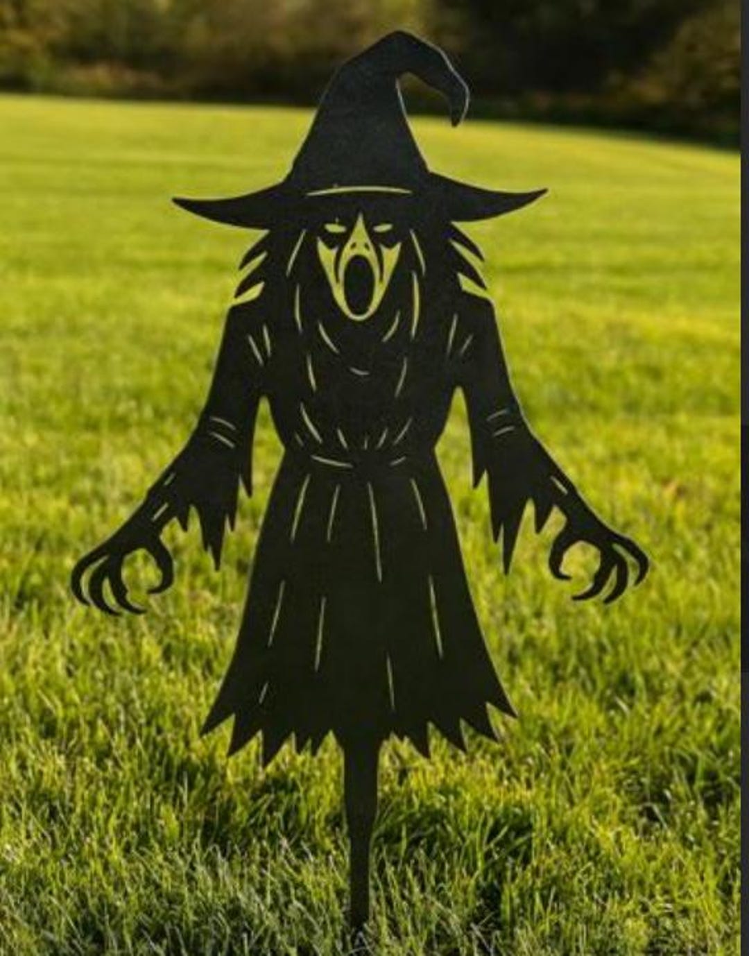 Metal Witch Yard Stake, Witch Halloween Decor, Witch Metal Stake - Etsy