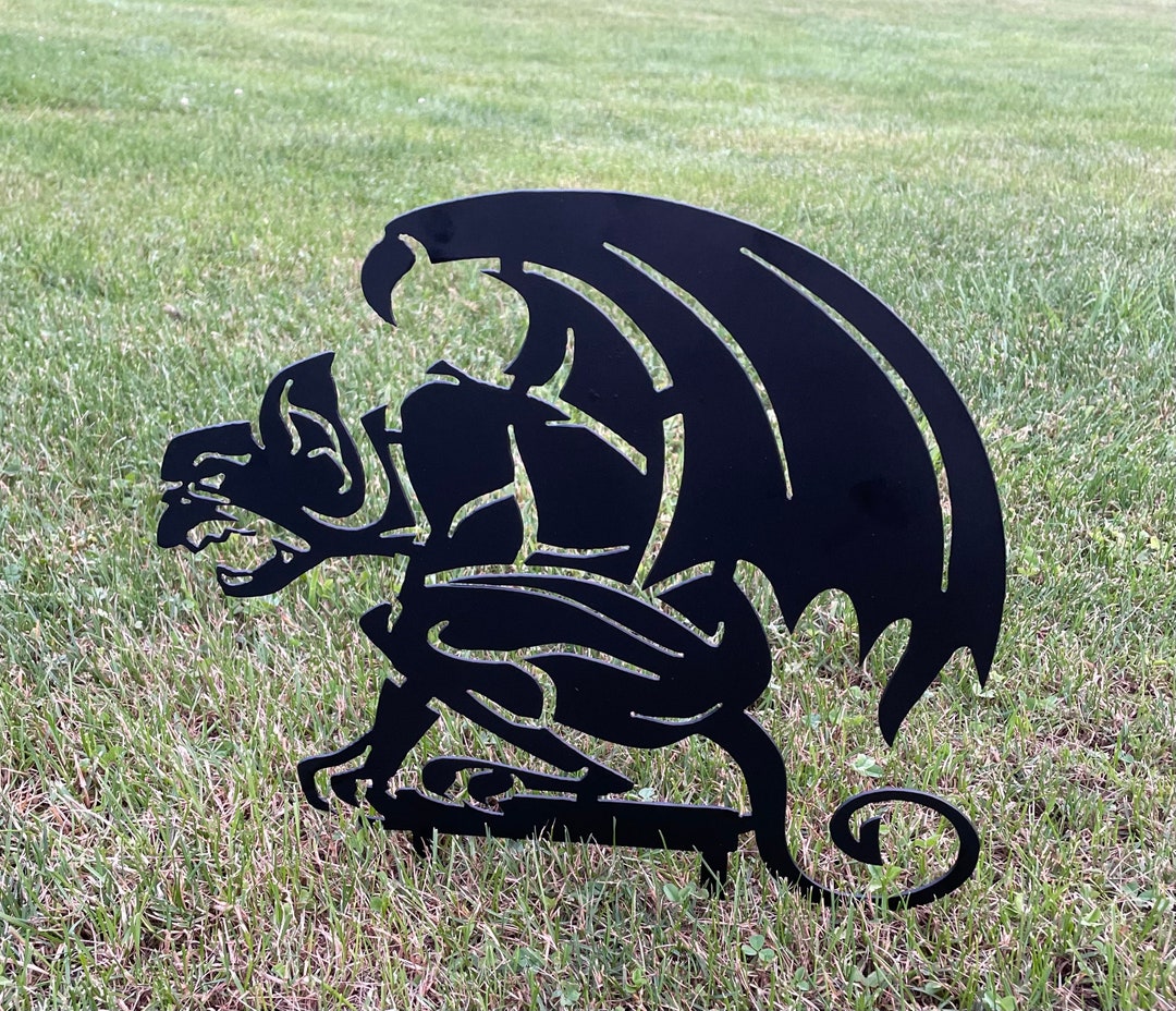 Gargoyle Statue, Metal Gargoyle Stake, Metal Gargoyle Statue - Etsy