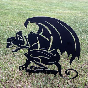 Gargoyle Statue, Metal Gargoyle Stake, Metal Gargoyle Statue - Etsy