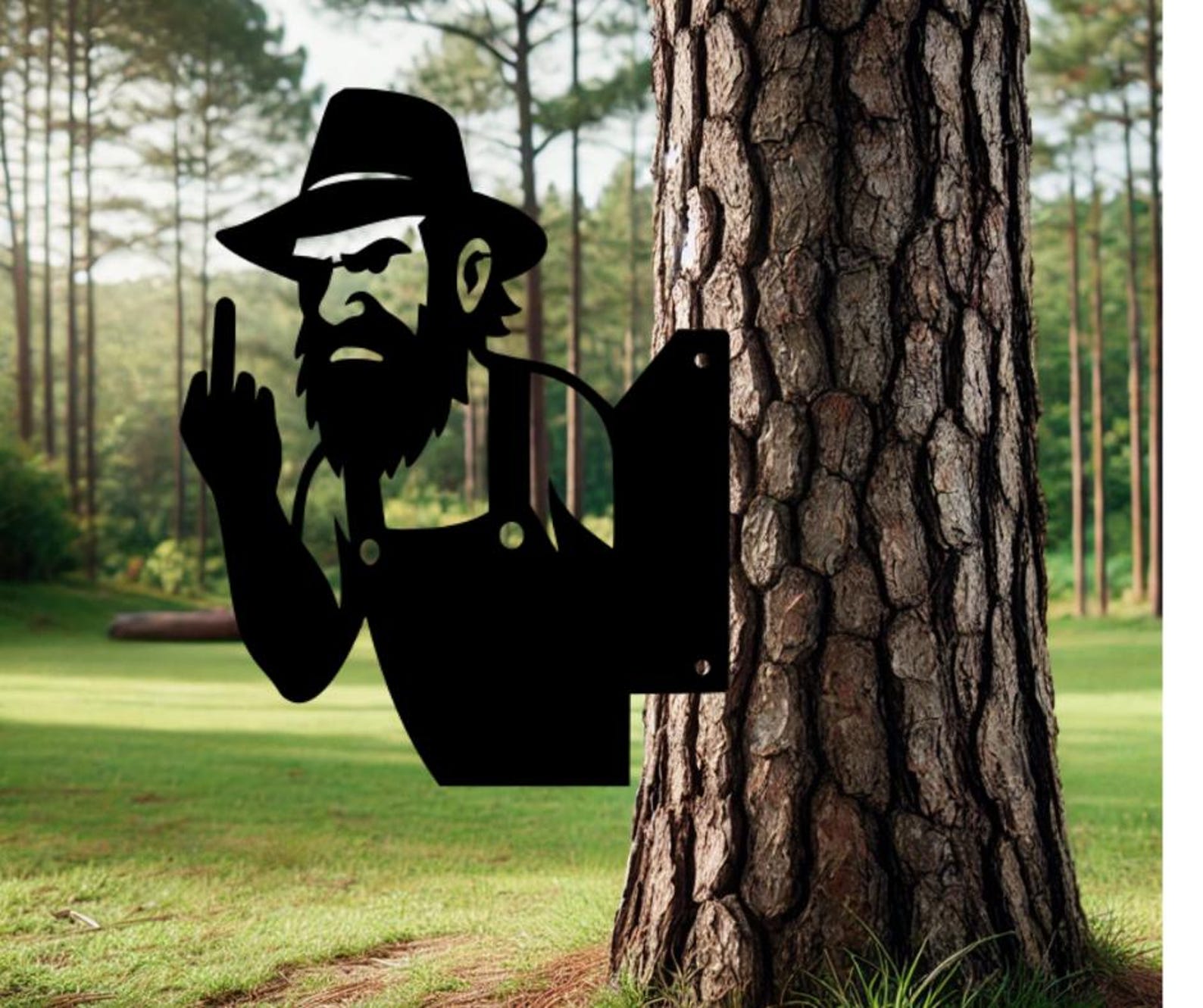 Metal Hillbilly Peaking Flip Off, Metal Peaking Sign, Peek-a-boo Funny ...