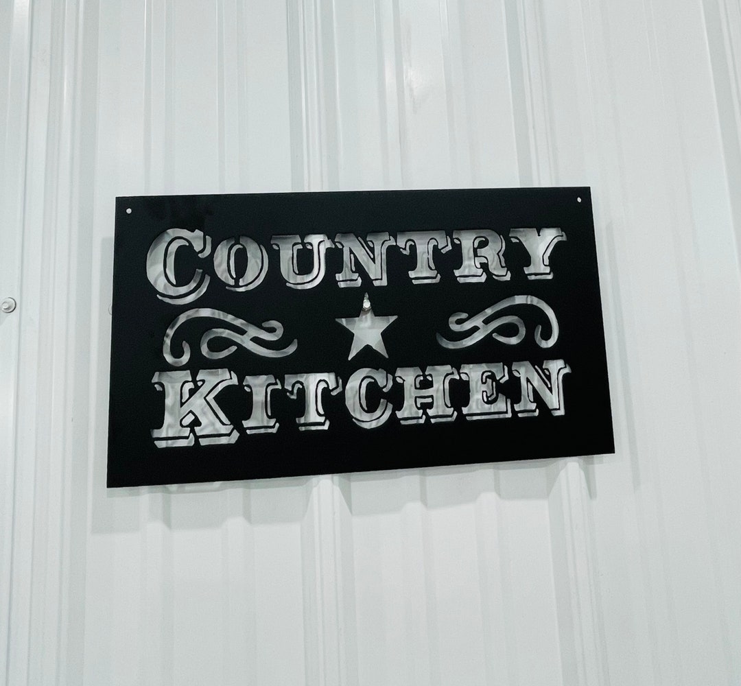 Metal Country Kitchen Sign, Farmhouse Decor, Kitchen Wall Art, Metal ...