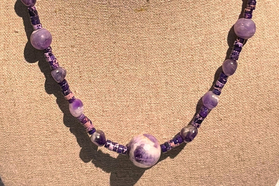 24-8. Pretty in Purple! A Shorter Necklace to Dress up Your Favorite ...