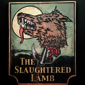 The Slaughtered Lamb Sign, an American Werewolf in London Wooden Wall ...