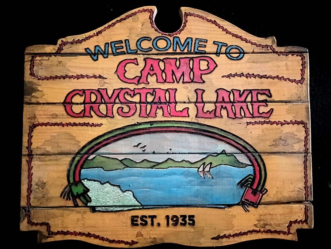 Camp Crystal Lake Sign, Friday the 13th Wooden Wall Plaque Gift, Wood ...