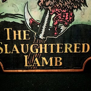 The Slaughtered Lamb Sign, an American Werewolf in London Wooden Wall ...