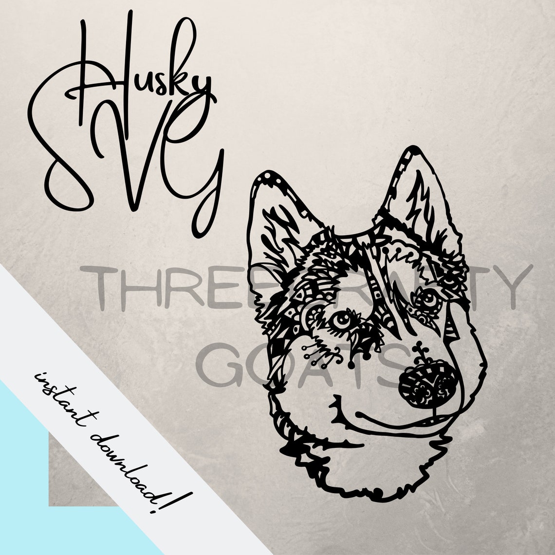 Husky Mandala SVG Downloadable Image Printable - Etsy