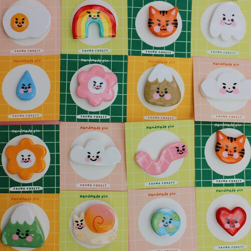 Handmade Clay Pins | Etsy