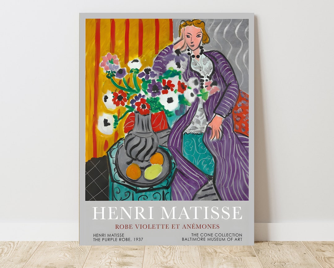 Matisse Purple Robe and Anemones, Vintage Exhibition Canvas Art Print J ...
