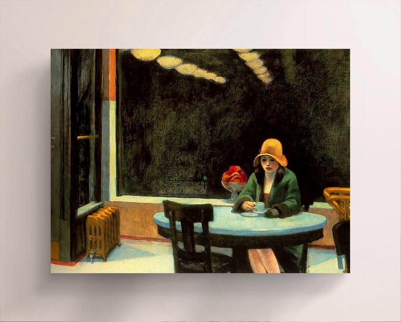 Edward Hopper Automat 1927 Vintage Canvas Art Print J_576 - Etsy
