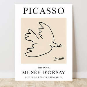 Picasso Dove of Peace 1949, Vintage Exhibition Canvas Art Print J_164 ...