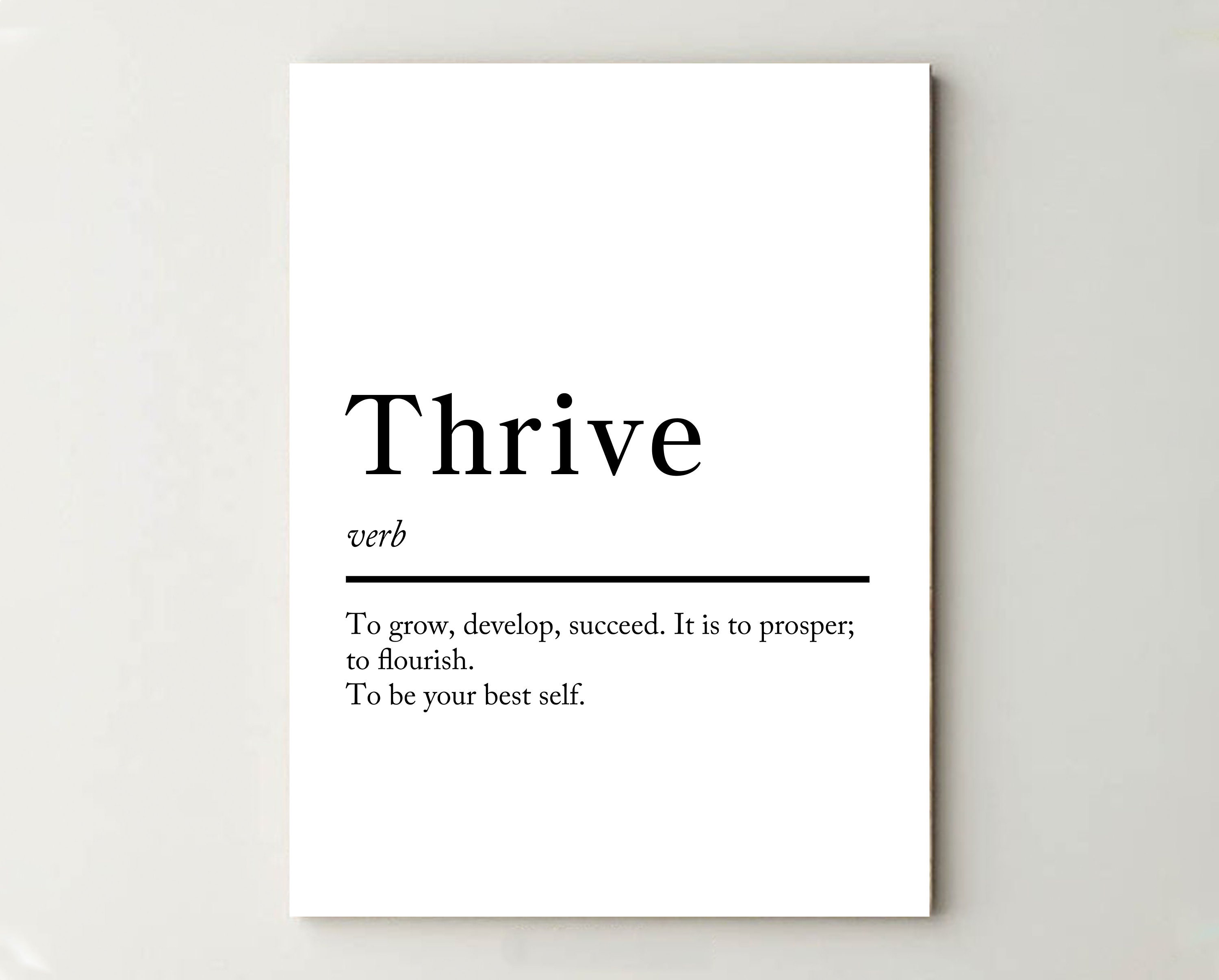 Canvas Wall Art Thrive Definition Print Poster Quote Wall-art - Etsy