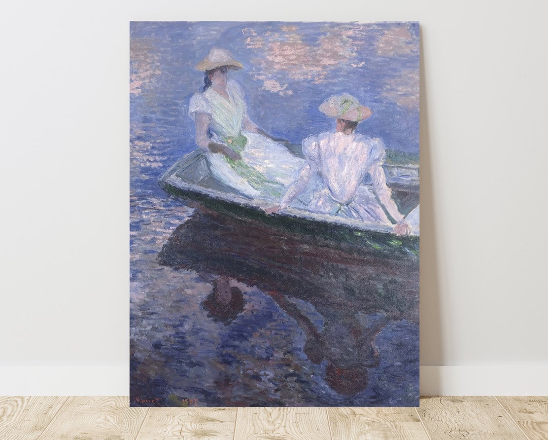 Claude Monet, on the Boat (1887), Vintage Canvas Art Print J_805 - Etsy
