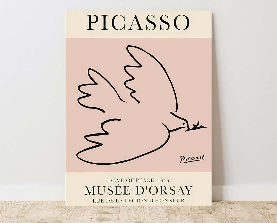 Picasso Dove of Peace 1949, Vintage Exhibition Canvas Art Print J_167 ...