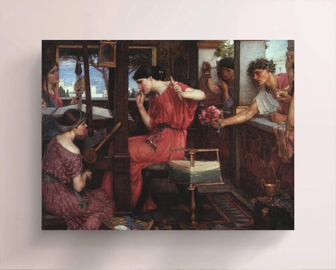 John William Waterhouse, Penelope and the Suitors(1912), Vintage Canvas ...