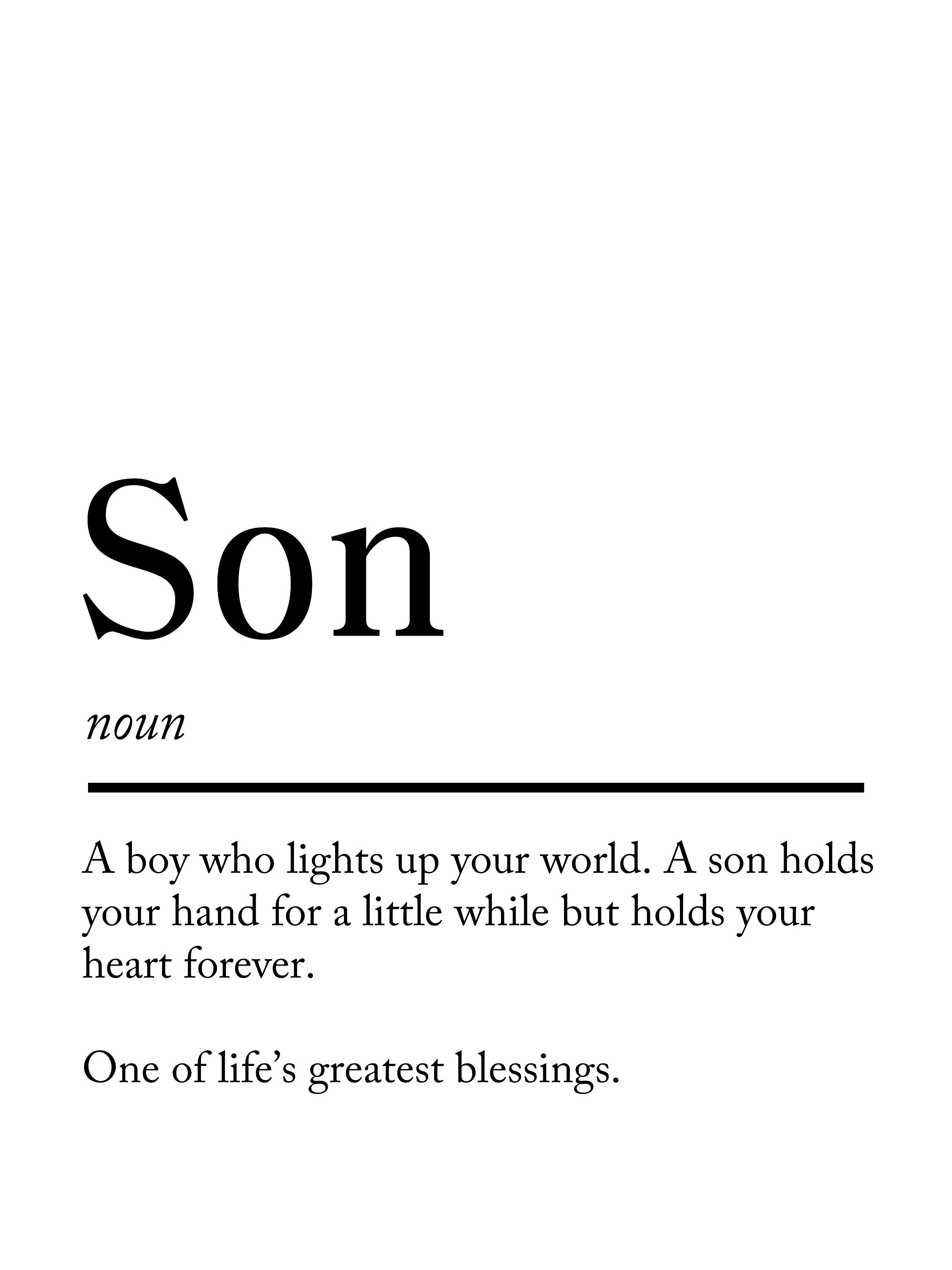 Son Definition Canvas Print: Quote Wall Art - Etsy