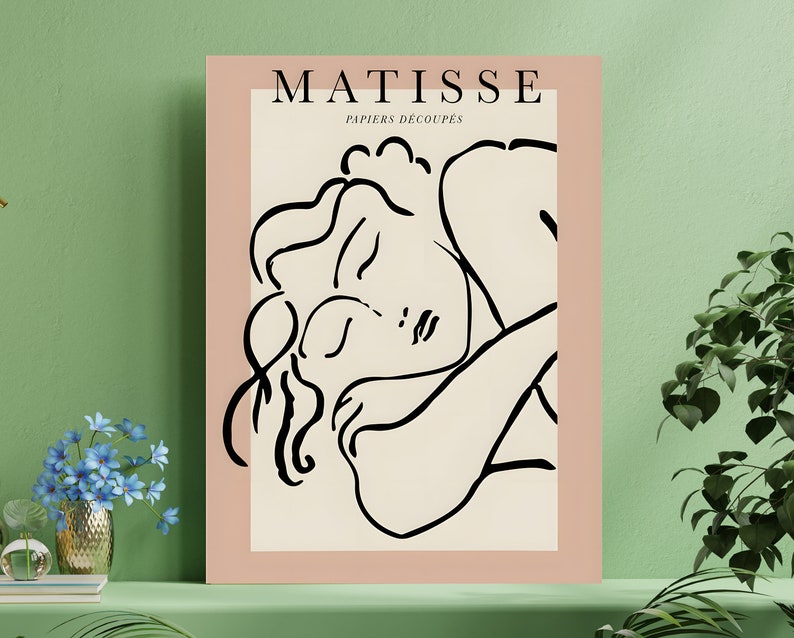 Matisse Woman One Line Vintage Exhibition Canvas Art Print | Etsy