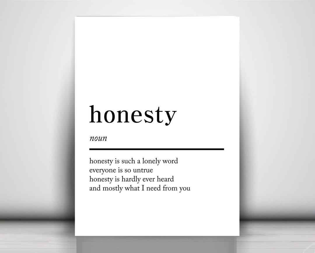 Canvas Wall Art, Honesty Definition Print Poster Quote Wall-art Gift ...