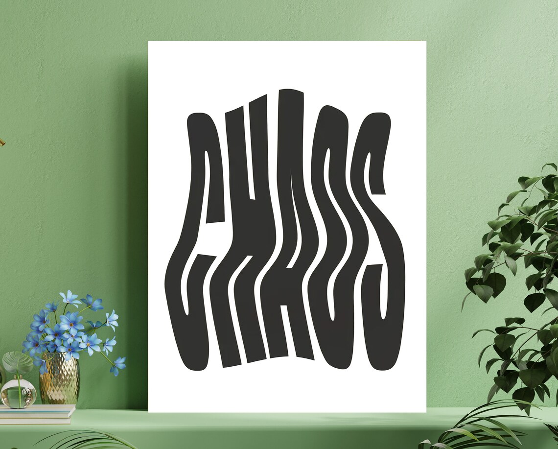 Chaos Monochrome Poster, Quote Wall-art Gift Wall Art J_917 - Etsy