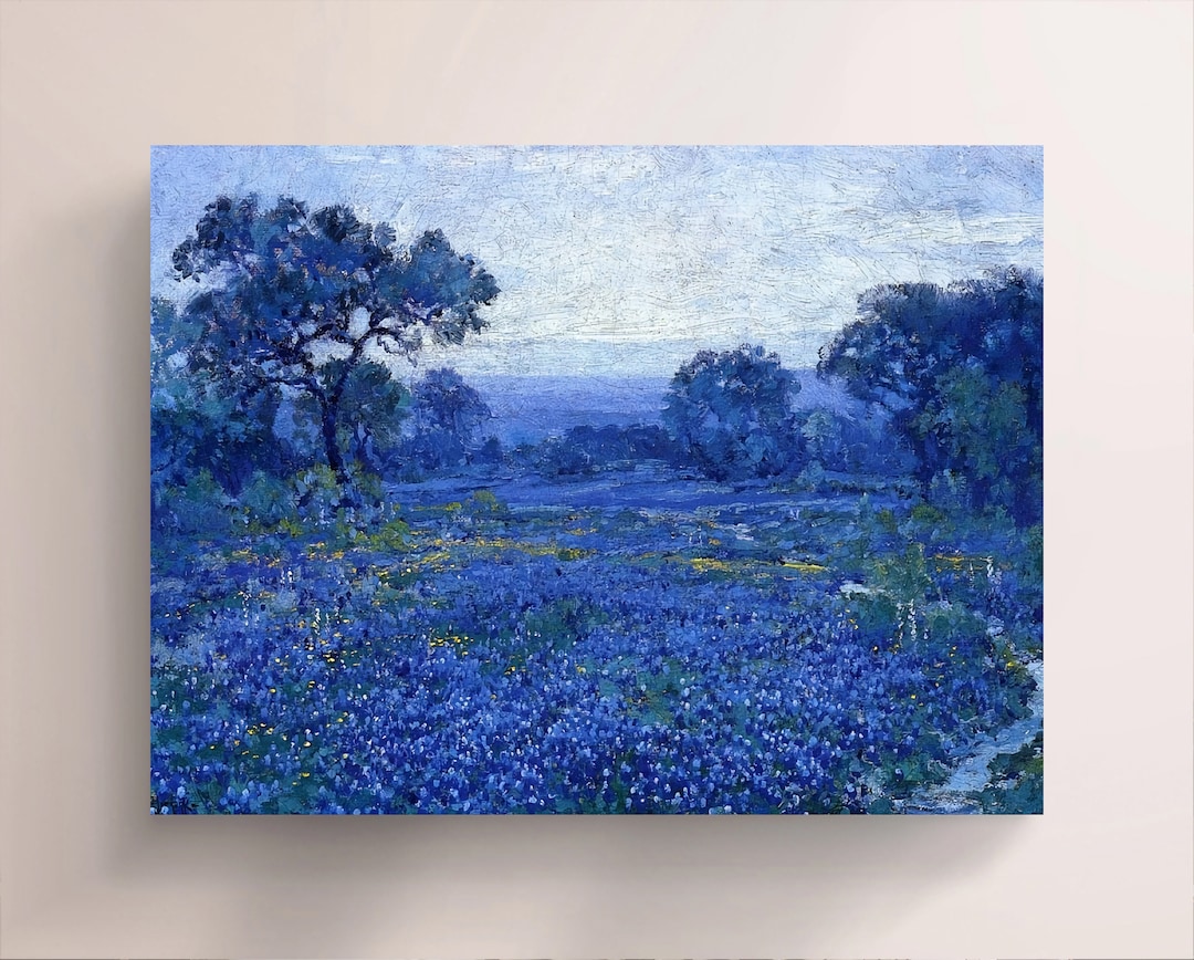 Robert Julian Onderdonk, Bluebonnet Scene (1921), Vintage Canvas Art ...