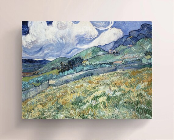 Vincent Van Gogh Landscape With Houses 1890 Vintage Canvas - Etsy